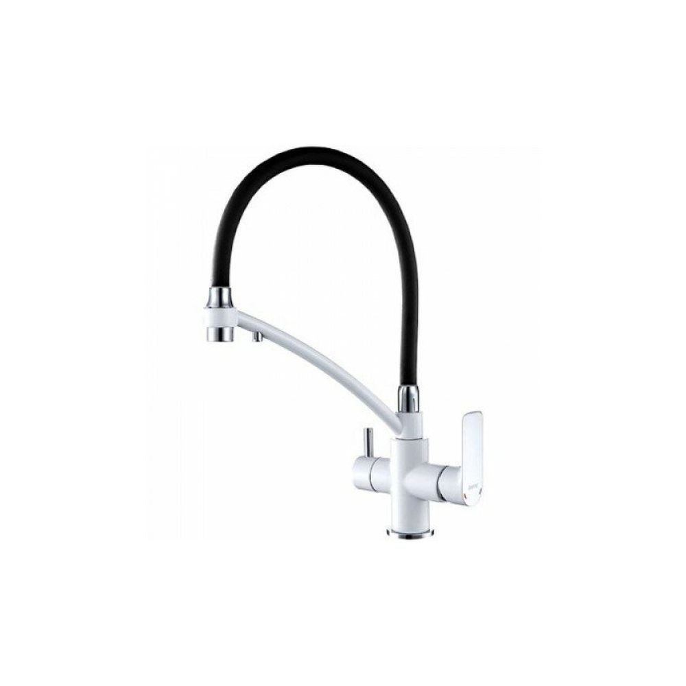 Смеистель для кухни Gappo G4048 однорычажный с гибким изливом хром/белый — купить в Москве: цена ...