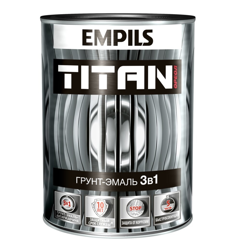 Грунт-эмаль по ржавчине Empils Ореол Titan серая 0,9 л — купить в ...