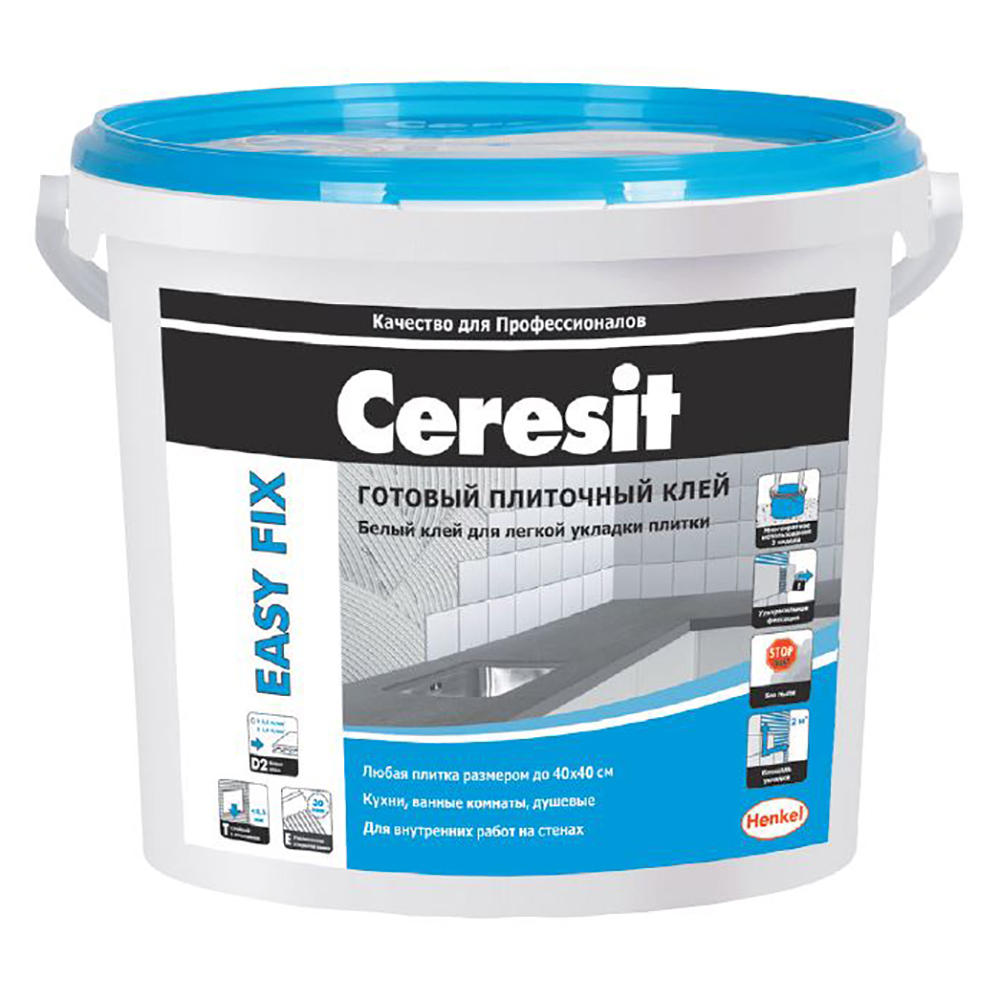 Клей для плитки Ceresit Easy Fix белый готовый 3,5 кг — купить в Москве ...