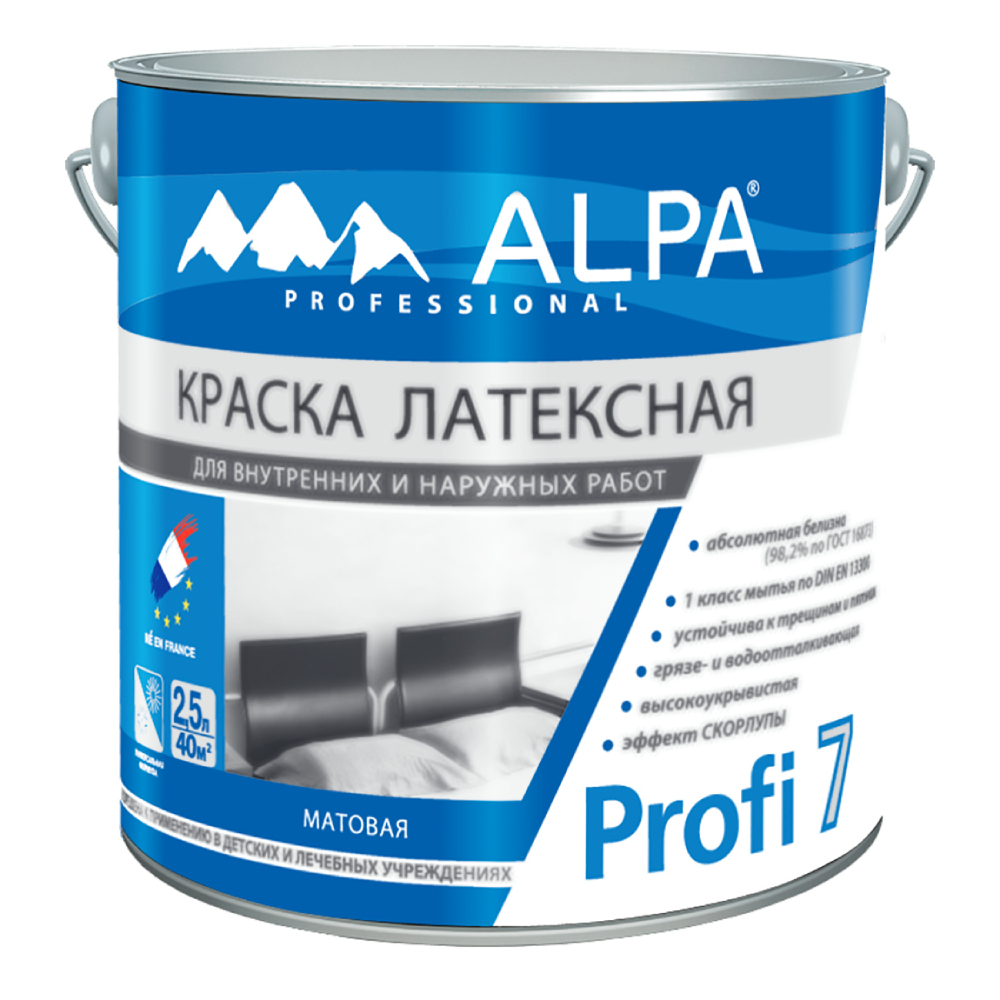 Краска латексная Alpa Профи 7 прозрачная основа C 2,27л — купить в ...