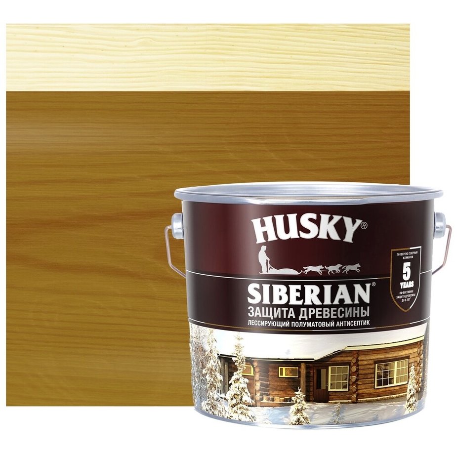 Антисептик Husky Siberian для дерева полуматовый дуб 2,7 л — купить в ...