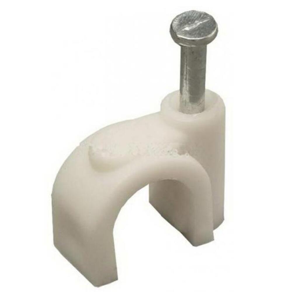 Скобы для крепления кабеля круглые IEK (USK11-18-100) 18 мм полипропилен белые (100 шт ...