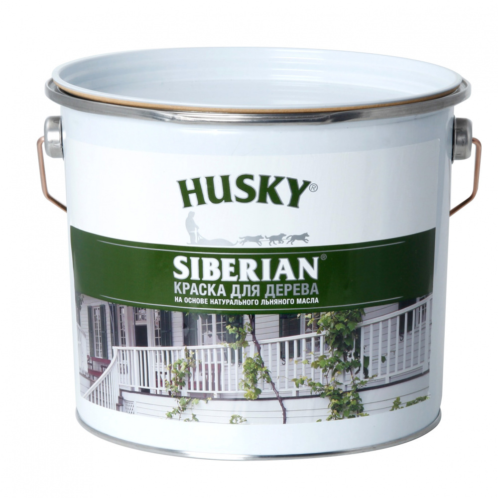 Краска фасадная алкидная по дереву Husky Siberian прозрачная основа C 2 ...