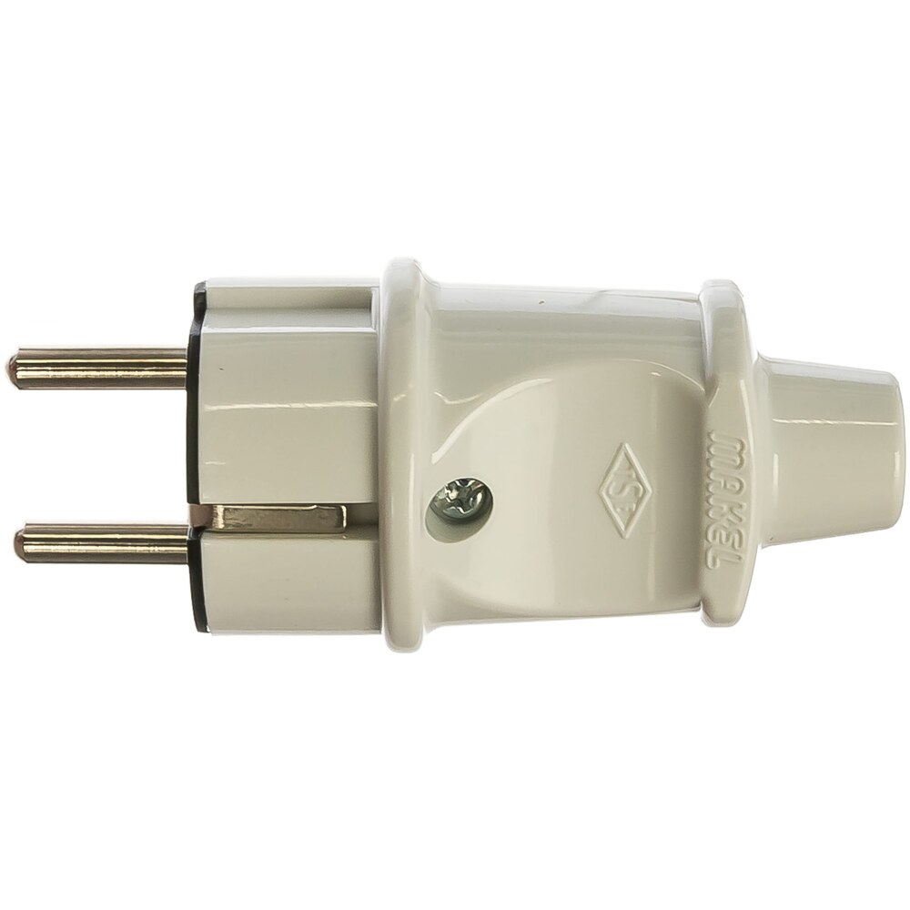 Вилка Makel прямая с заземлением 16 А 250 В IP20 белая (10002) — купить в Санкт-Петербурге: цены ...