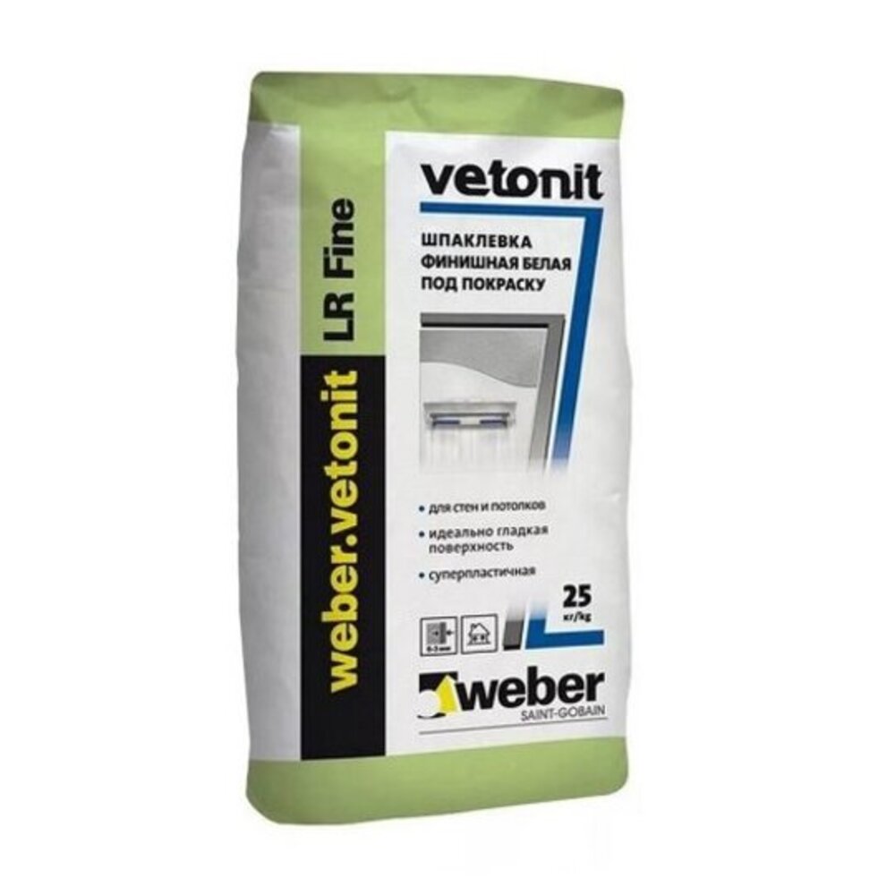 Шпаклевка полимерная Weber Vetonit Fine суперфинишная белая 25 кг ...