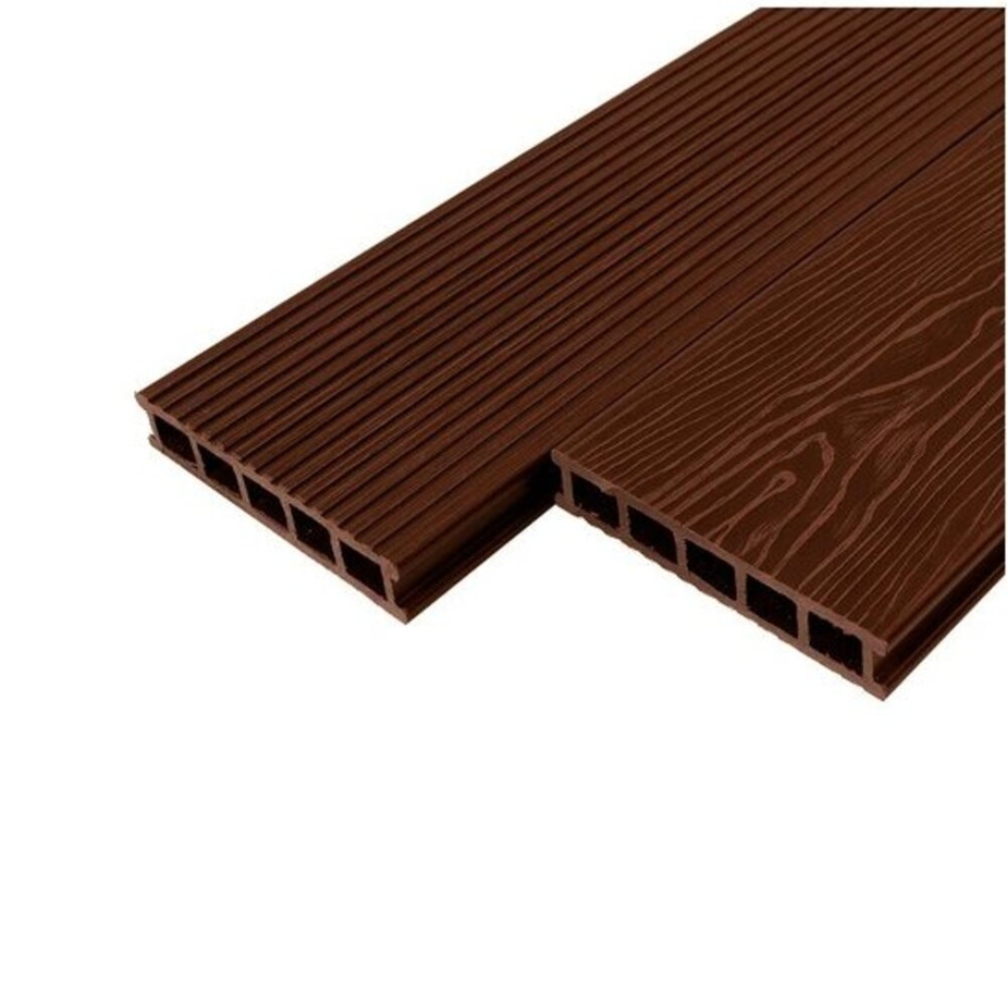 Доска террасная RusDecking Tehno Crown 3D 32х165х6000 мм ДПК тик ...