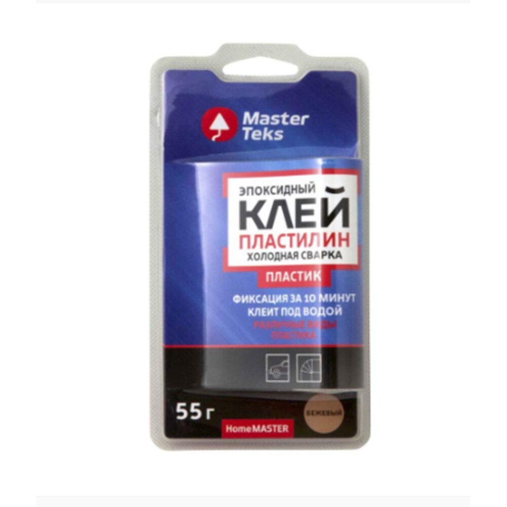 Клей-пластилин MasterTeks НM эпоксид. хол/сварка д/пластика 55 г беж ...