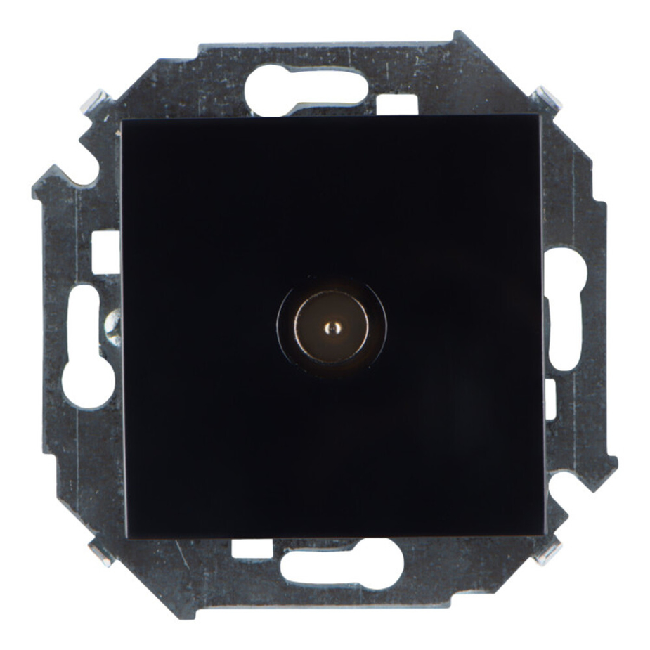 Розетка телевизионная Simon 15 TV скрытая установка черная (1591475-032 ...