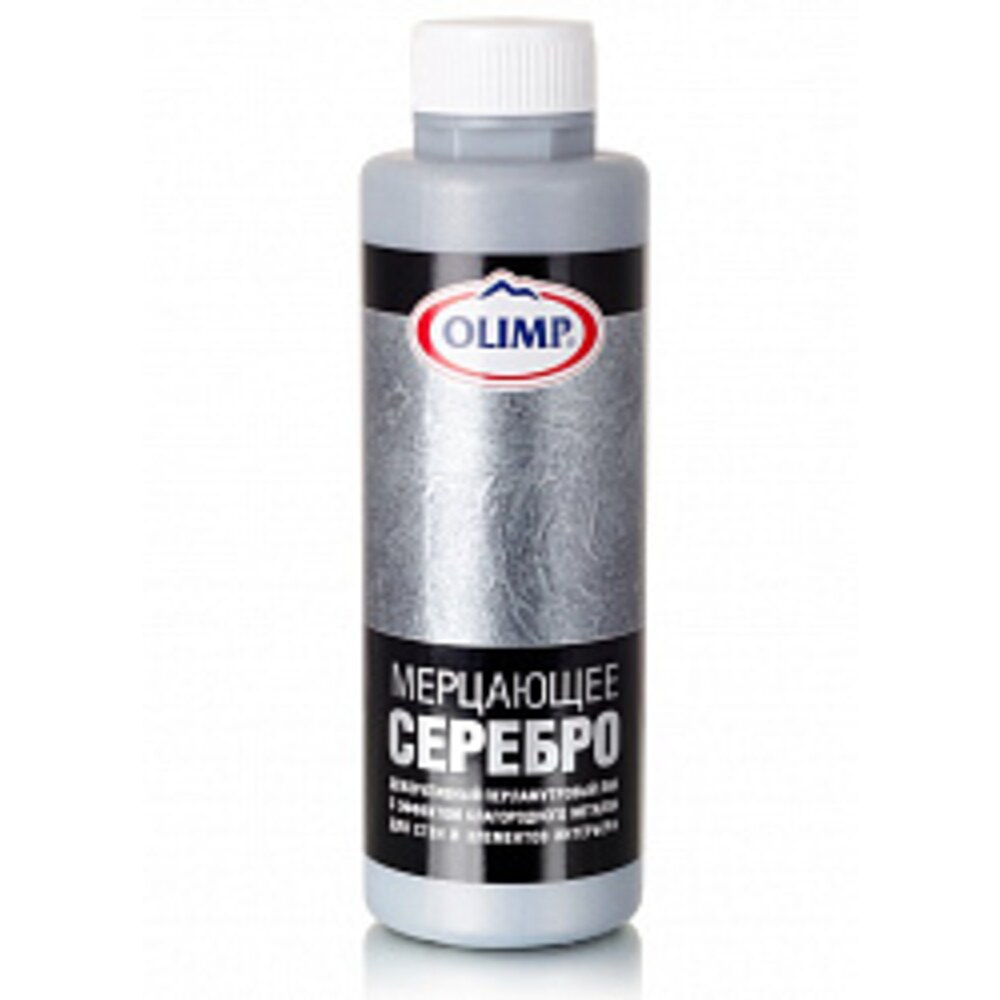 Лак декоративный Olimp с эффектом металла мерцающее серебро 0,5 л ...