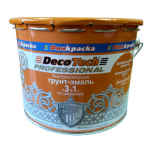Грунт-эмаль по ржавчине 3в1 быстросохнущая белый RAL9003 DecoTech professional 1,8кг — купить в ...