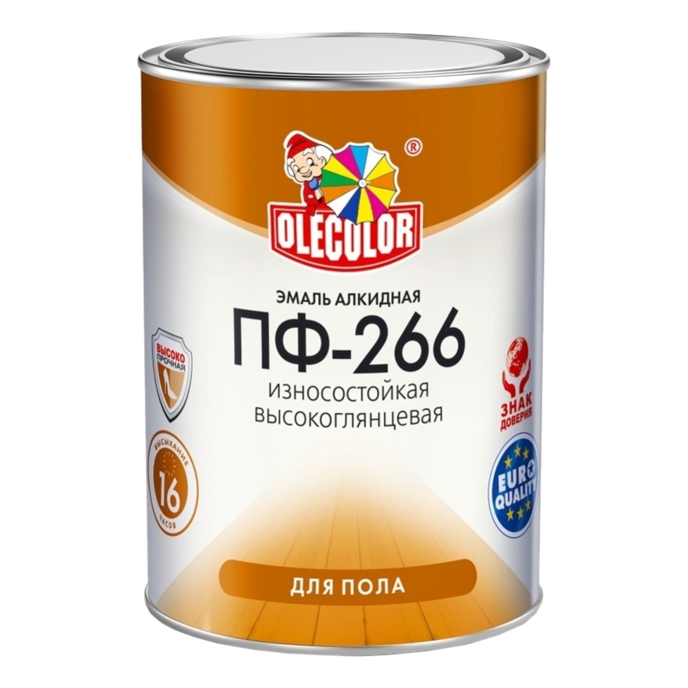 Эмаль для пола Olecolor ПФ-266 золотистая 1,9кг — купить в Петровиче в ...