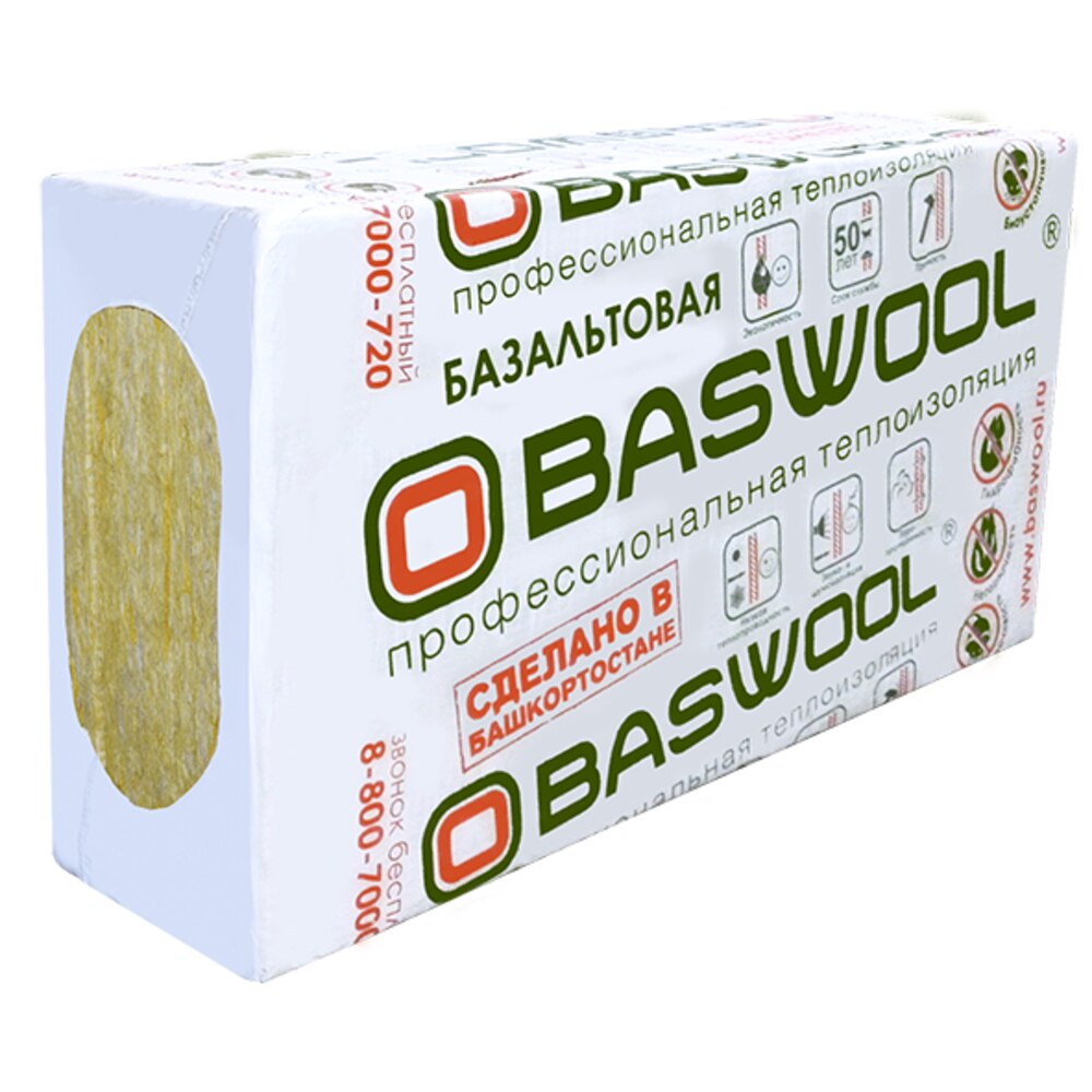 Утеплитель Baswool Вент Фасад 80 НГ 100х600x1200 мм 4,32 кв.м — купить ...