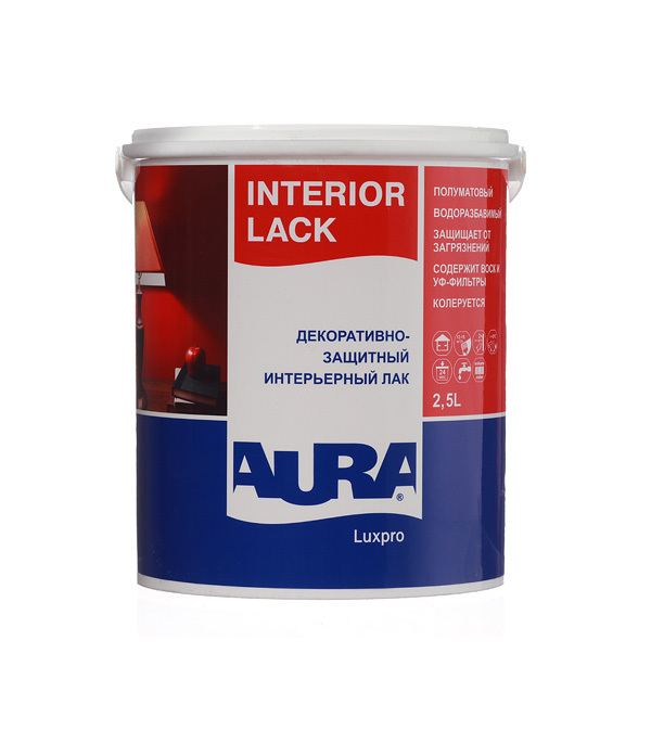 Лак акриловый Aura Luxpro Interior Lack бесцветный 2,5 л полуматовый ...