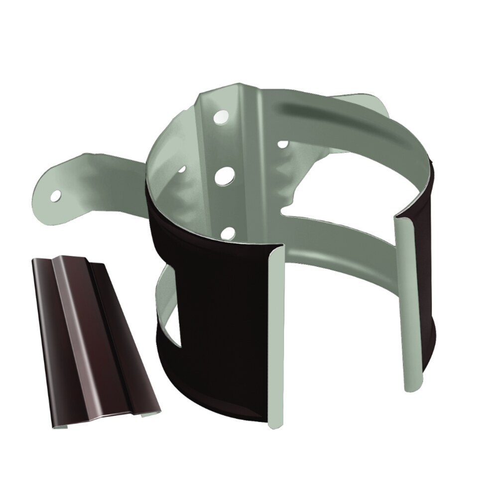 Хомут для труб Оптима на деревянную стену d90 мм темно-коричневый RR 32 ...