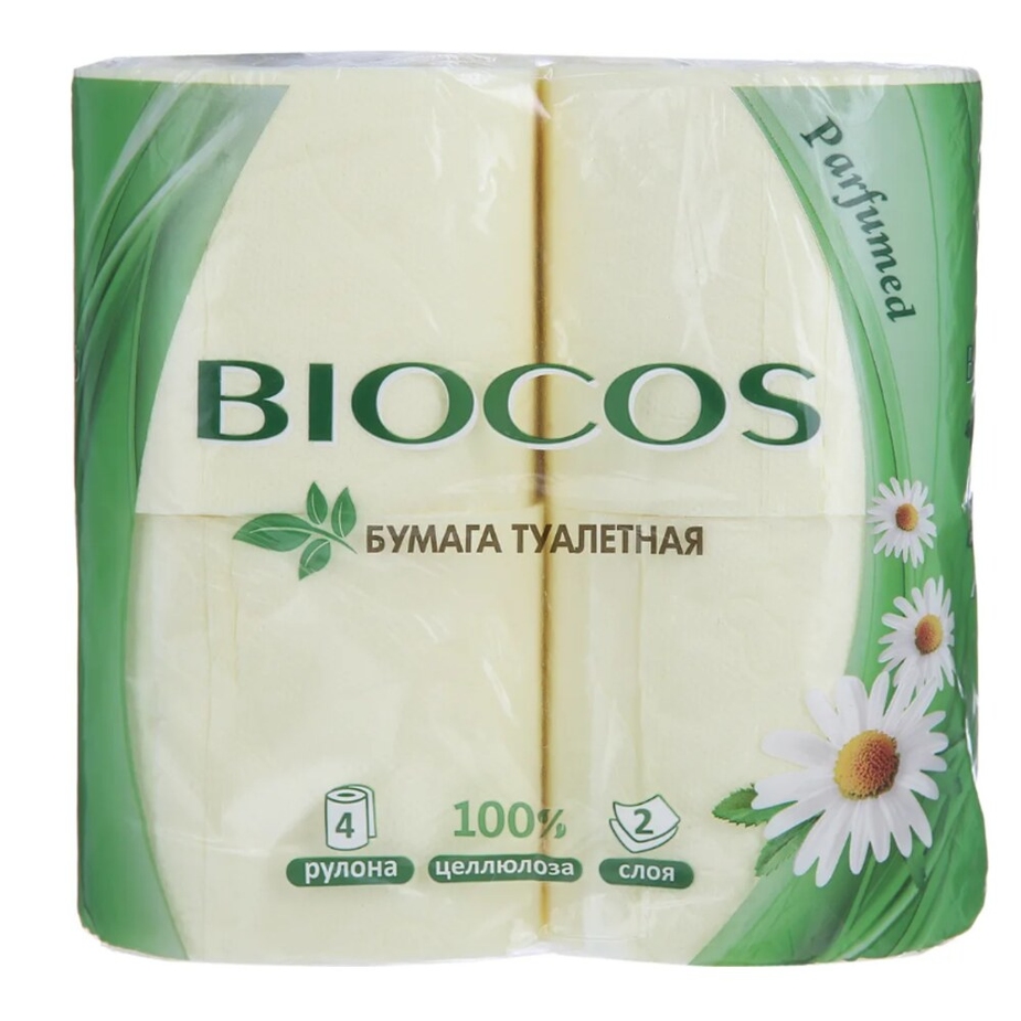 Бумага туалетная Biocos ромашка 4 рул. — купить в Петровиче в Москве ...