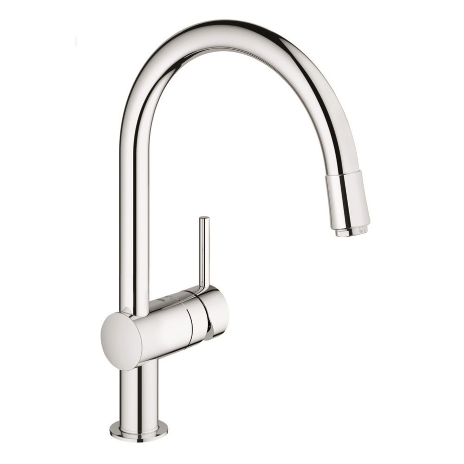 Смеситель для кухни Grohe Minta хром с высоким изливом с вытяжной ...