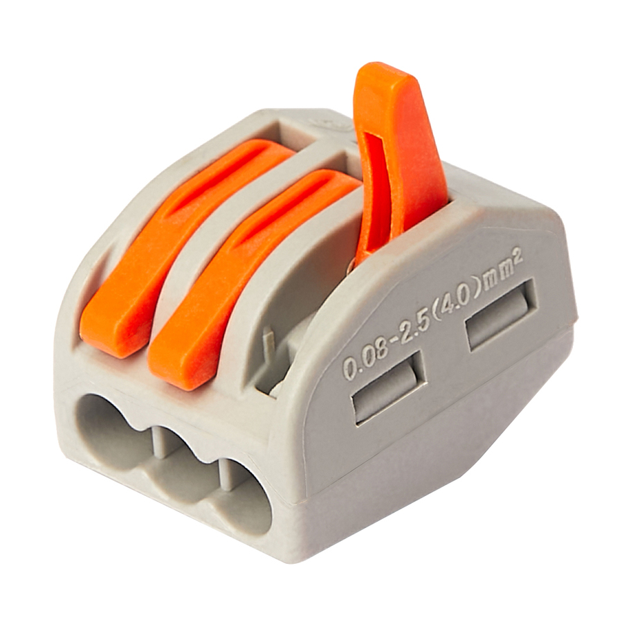 Клемма на 3 провода Electrovolt 222-413 0,08-(2,5)4 кв. мм с рычажками ...