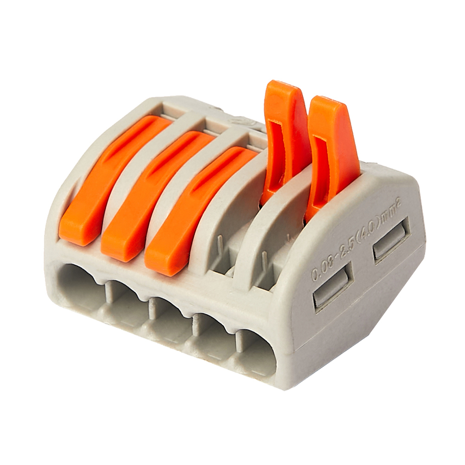 Клемма на 5 проводов Electrovolt 222-415 0,08-4 кв. мм самозажимная без ...
