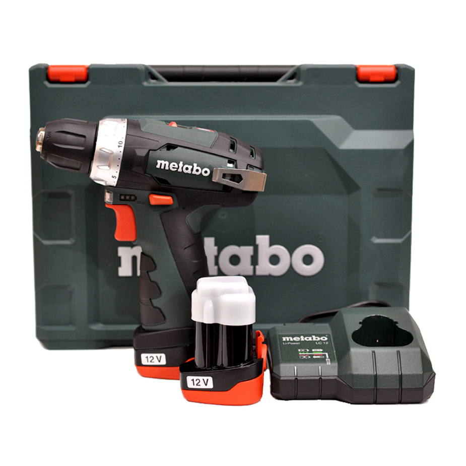 Дрель-шуруповерт аккумуляторная безударная Metabo PowerMaxx BS Basic (600984500) 12В 2х2Ач Li ...