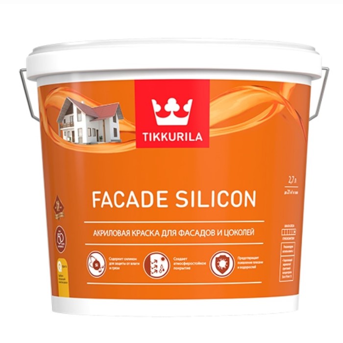 Краска акриловая фасадная Tikkurila Facade Silicon бесцветная основа C ...