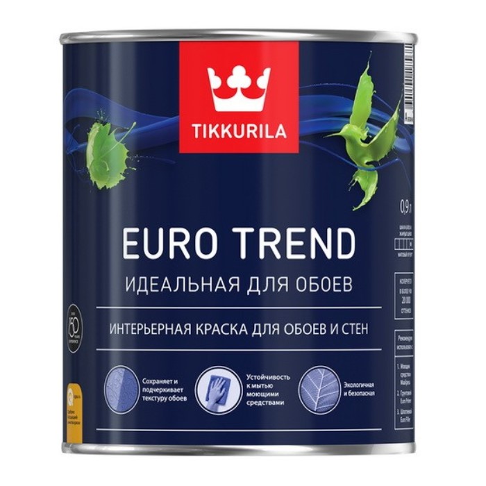 Краска водно-дисперсионная для обоев и стен Tikkurila Euro Trend ...