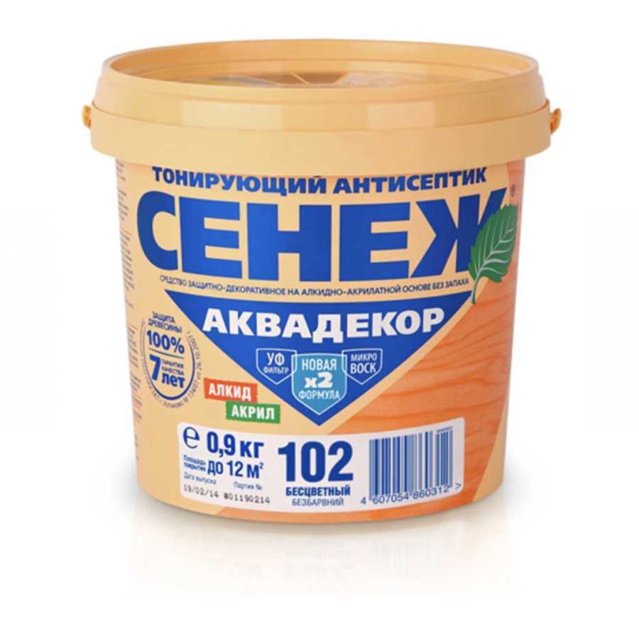 Антисептик Сенеж Аквадекор декоративный для дерева Х2-102 бесцветный 0 ...
