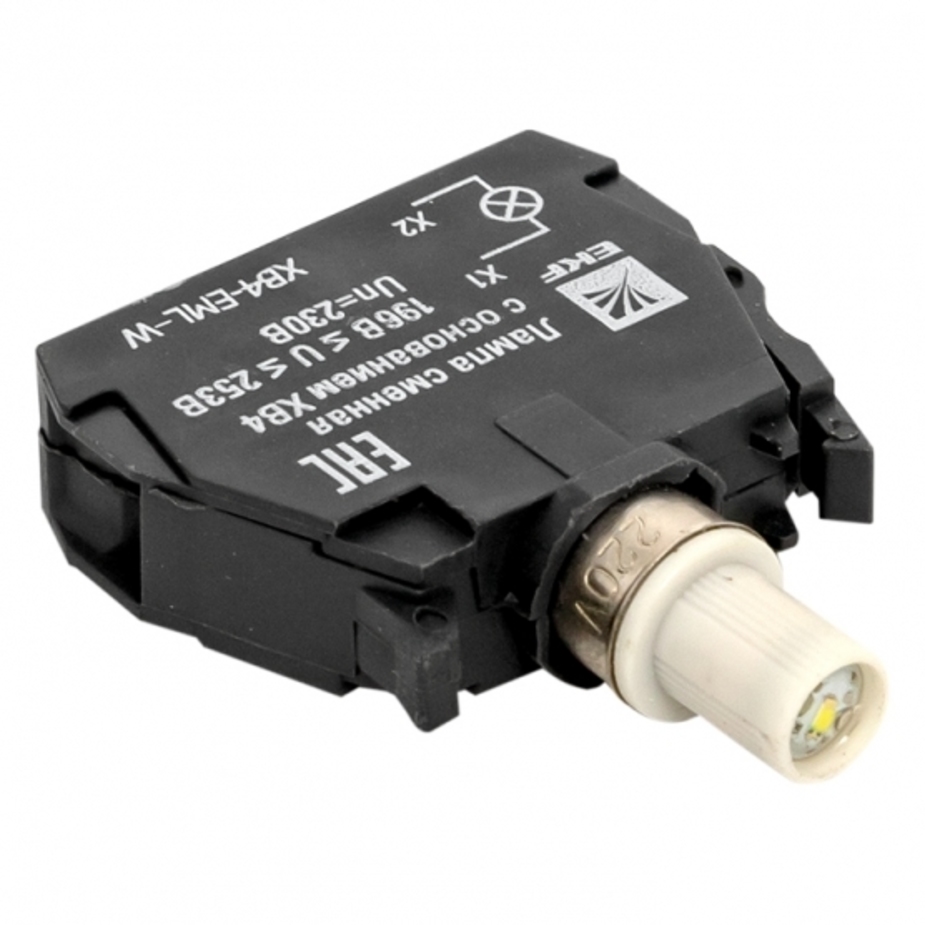 Лампа сменная EKF PROxima ХВ4 230 В IP40 с основанием белая (XB4-EML-W ...