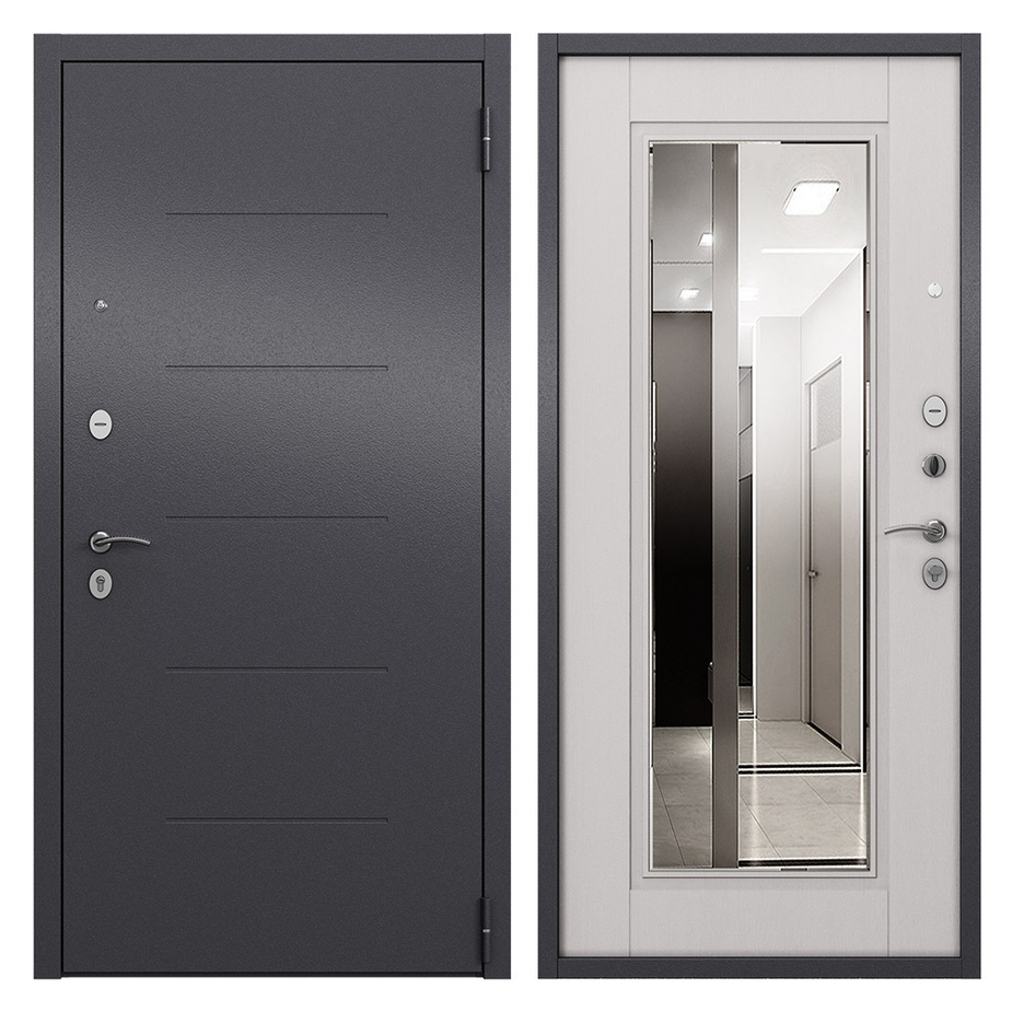 Дверь входная Buldoors Home Eco правая букле графит - ларче белый с ...