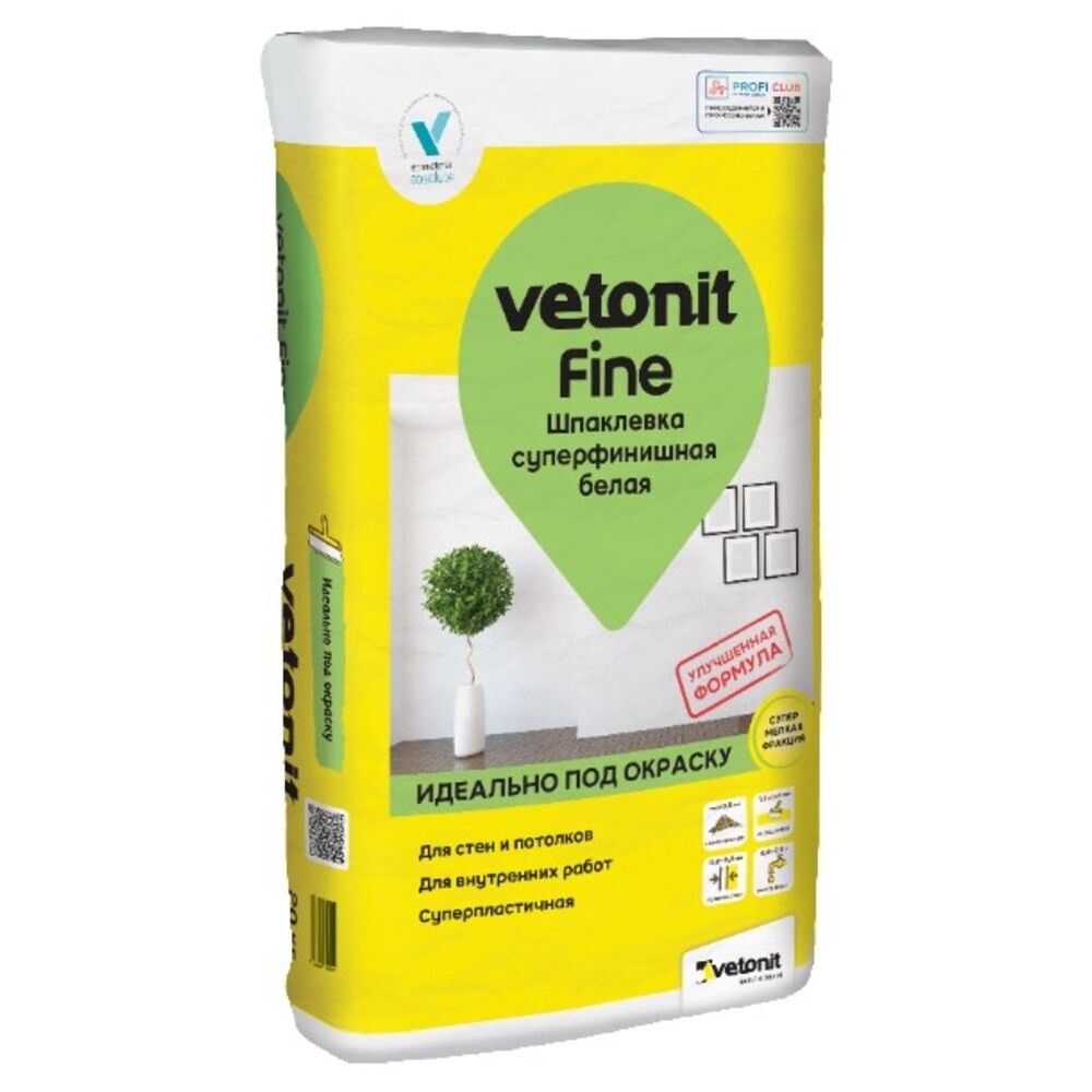 Шпаклевка полимерная Vetonit Fine суперфинишная белая 20 кг — купить в ...