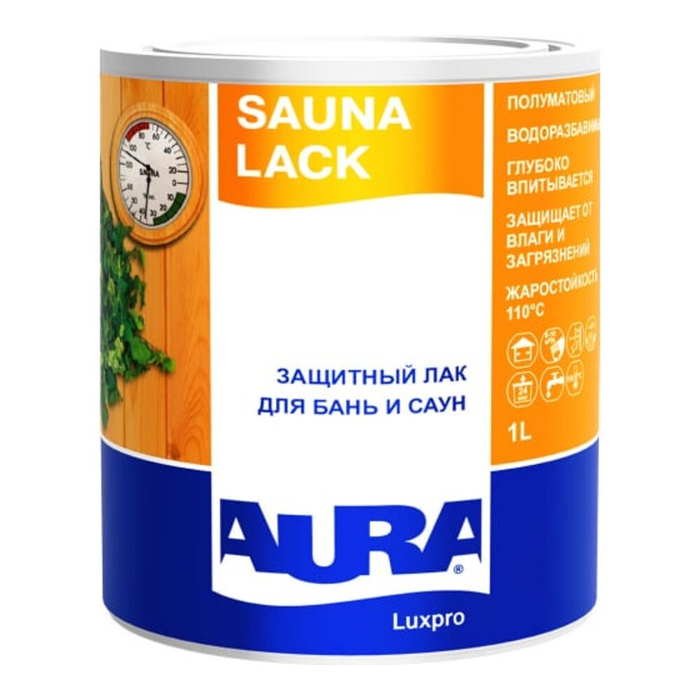 Лак акриловый Aura Sauna Lack для бань и саун бесцветный 1 л ...