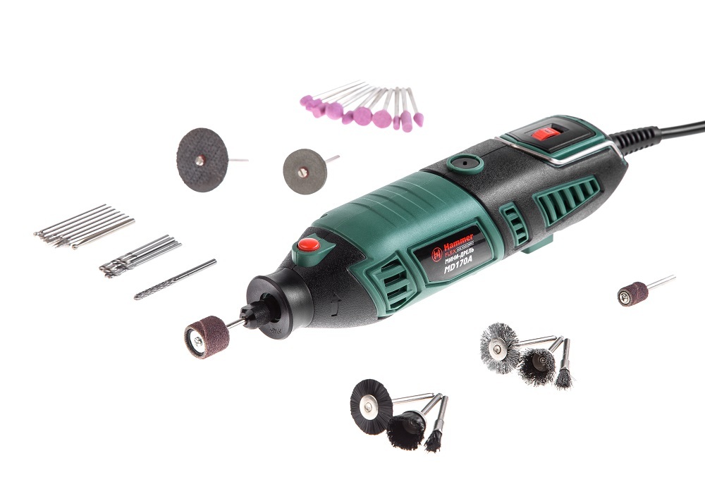Гравер электрический Hammer MD170A 170 Вт с набором оснастки (43265 ...