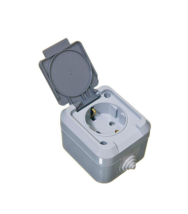 Розетка Makel о/у с заземлением с крышкой влагозащищенная IP 44 серая — купить в Москве: цены ...