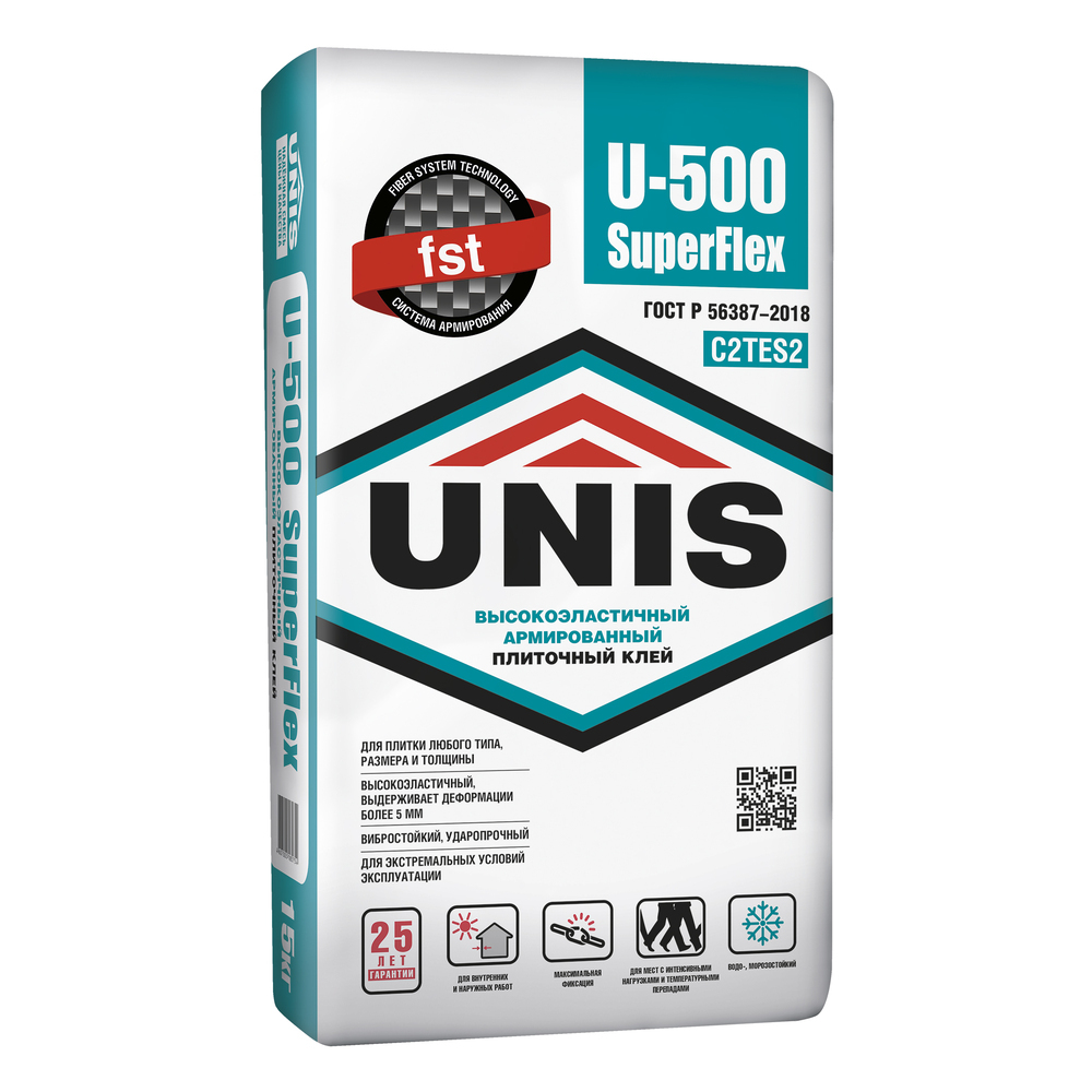 Клей для плитки/ керамогранита/ камня Unis SuperFlex U-500 ...