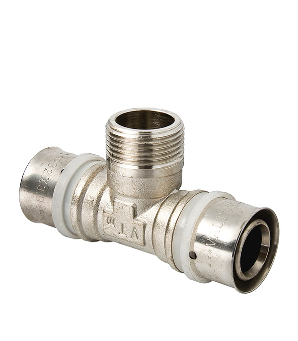 Тройник 32(пресс) х 1" нар(ш) х 32(пресс) Valtec — купить в Петровиче в ...