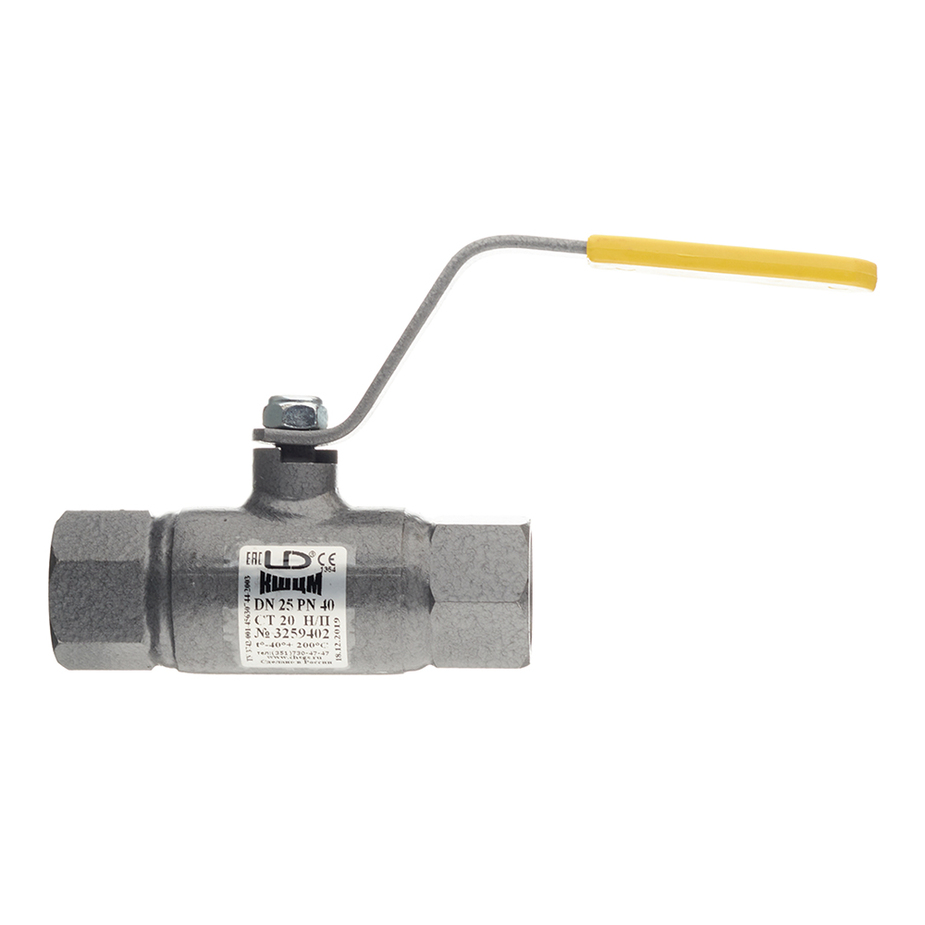 Кран шаровой муфтовый стандартнопроходной DN25 1 ВР(г) x 1 ВР(г ...