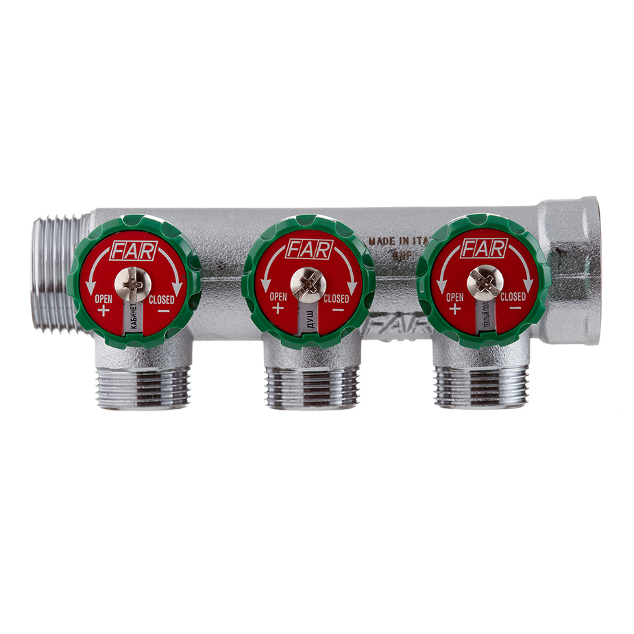 Коллектор Far (FK 3822 134 TP) 1 ВР(г) х 3 выхода 3/4 НР(ш) х 1 НР(ш ...