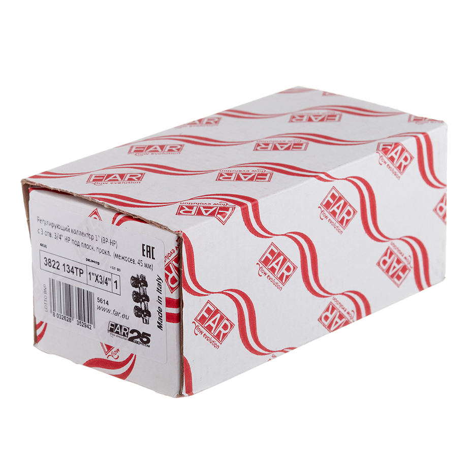 Коллектор Far (FK 3822 134 TP) 1 ВР(г) х 3 выхода 3/4 НР(ш) х 1 НР(ш ...