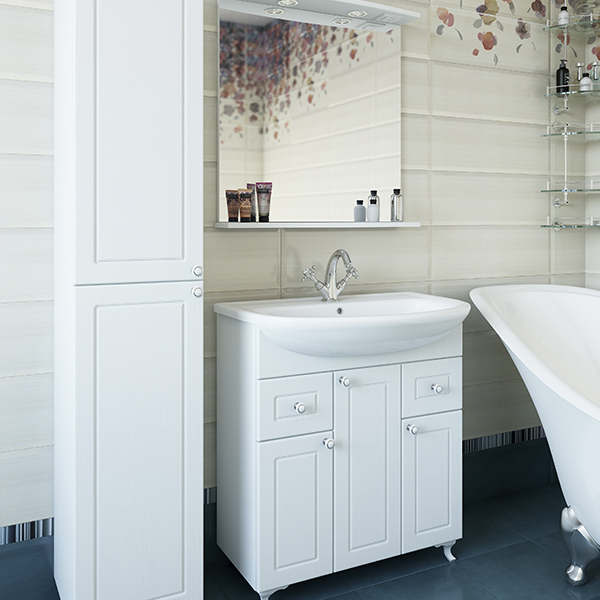 Тумба под раковину Софи 75 с раковиной Элеганс 75 белая — купить в ...