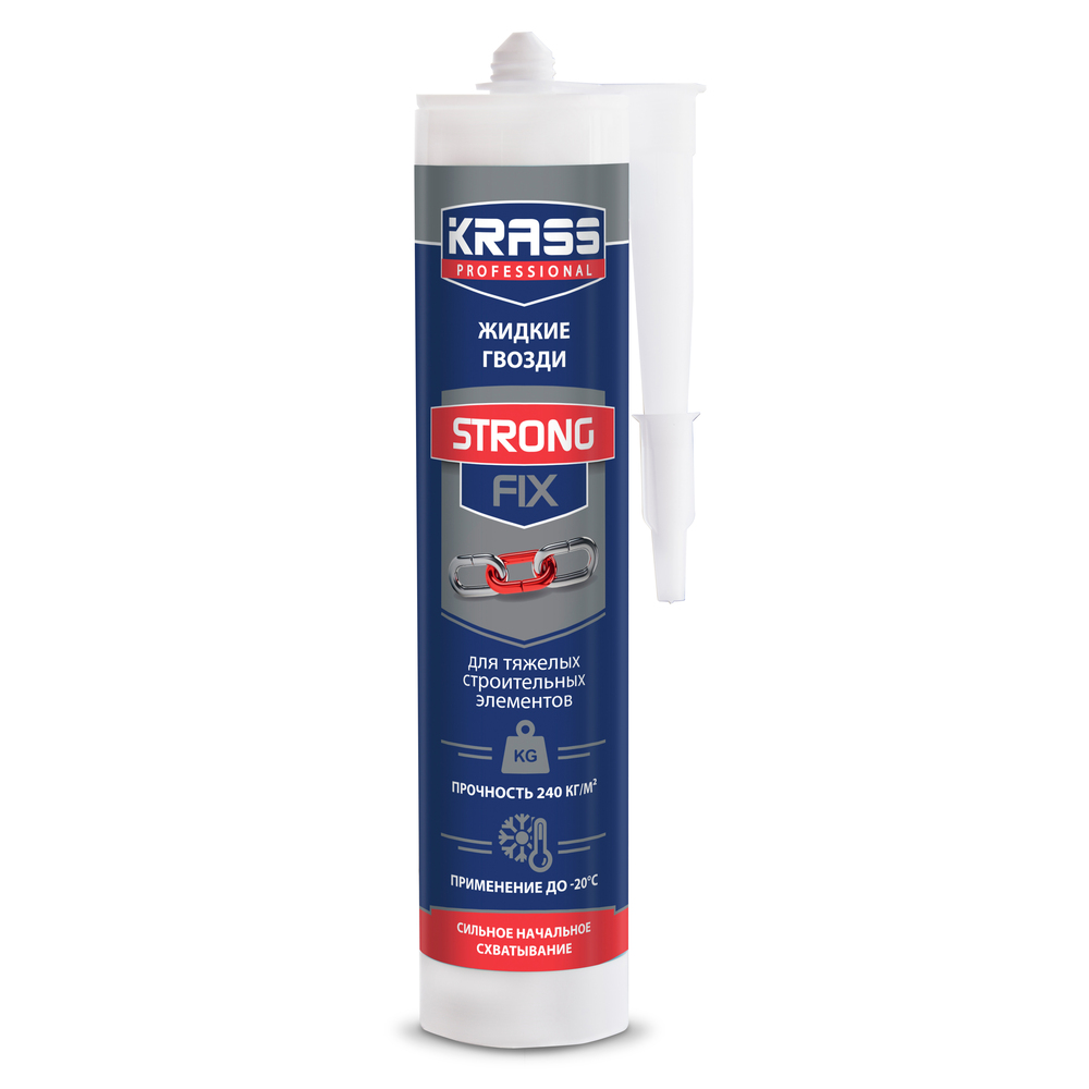 Клей монтажный каучуковый Krass StrongFix для тяжелых элементов бежевый ...
