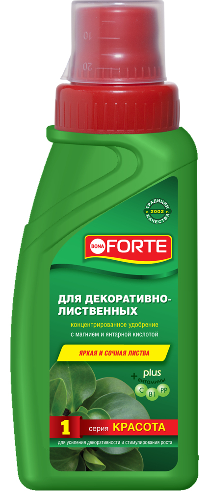 Удобрение жидкое для декоративно-лиственных растений комплексное BONA ...