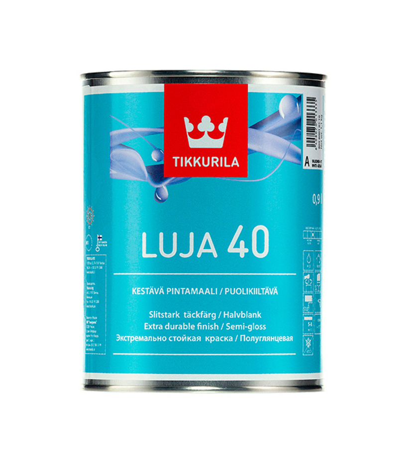 Краска в/д Tikkurila Luja 40 основа A полуглянцвая 0.9 л — купить в ...