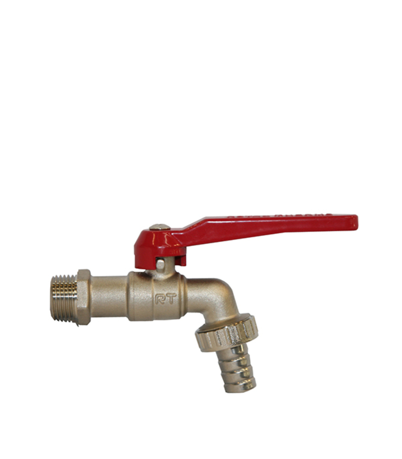 Кран шаровый 1/2" н/н со штуцером угловой ручка Royal Thermo Optimal ...